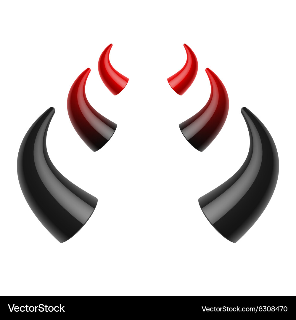 Red and black devil horns Royalty Free Vector Image