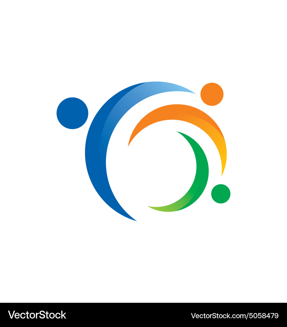 People circle connection group logo Royalty Free Vector