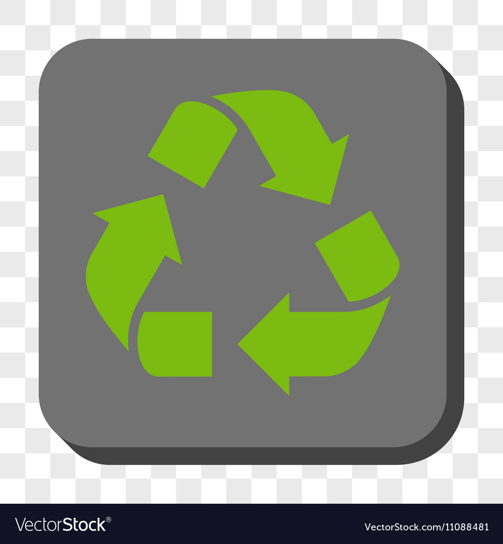 Recycle rounded square button Royalty Free Vector Image