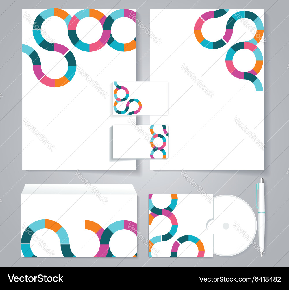 Corporate identity business set design Royalty Free Vector