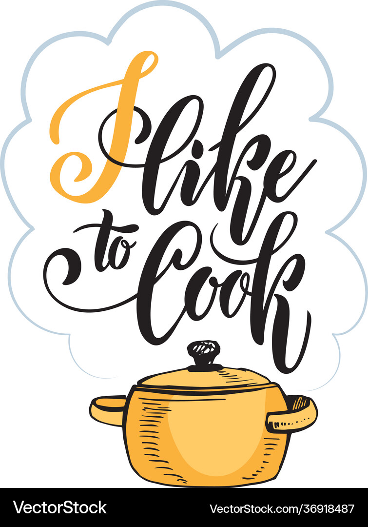 Kitchen lettering inscriptions logo cuisine label Vector Image