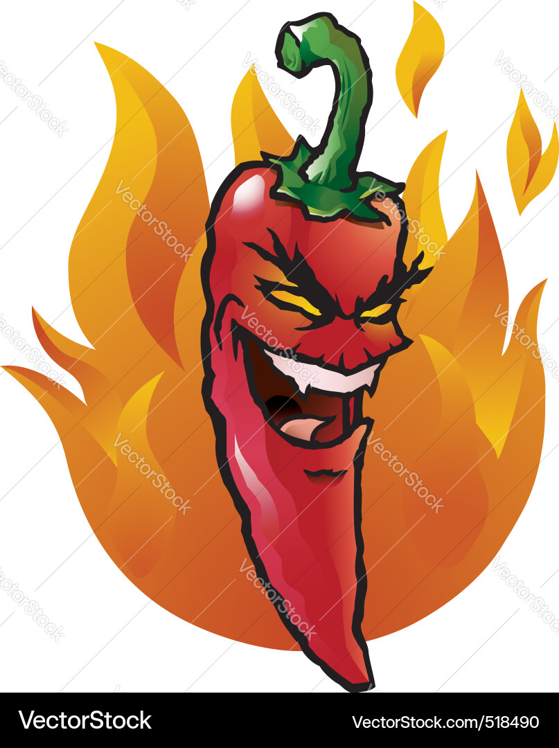 Evil red chili pepper Royalty Free Vector Image