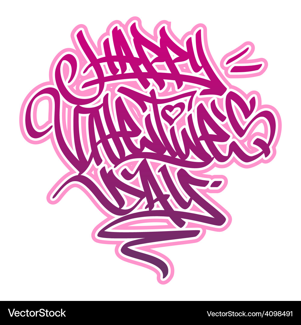 Happy Valentines Day Graffiti Royalty Free Vector Image