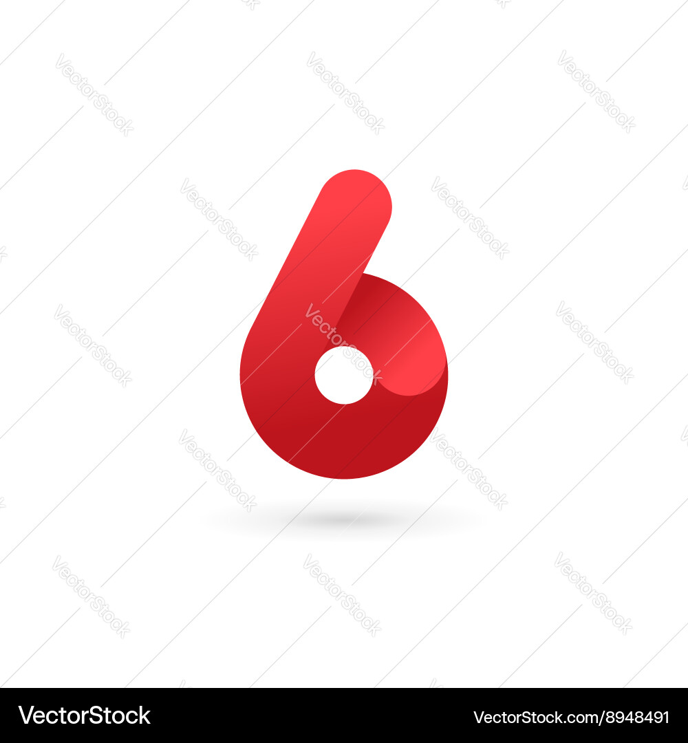 Number 6 logo icon design template elements Vector Image