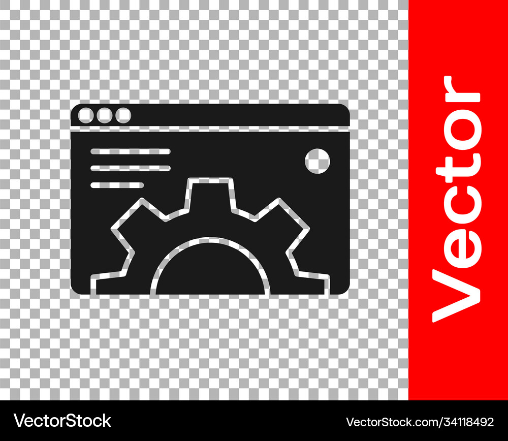 Black browser setting icon isolated on transparent