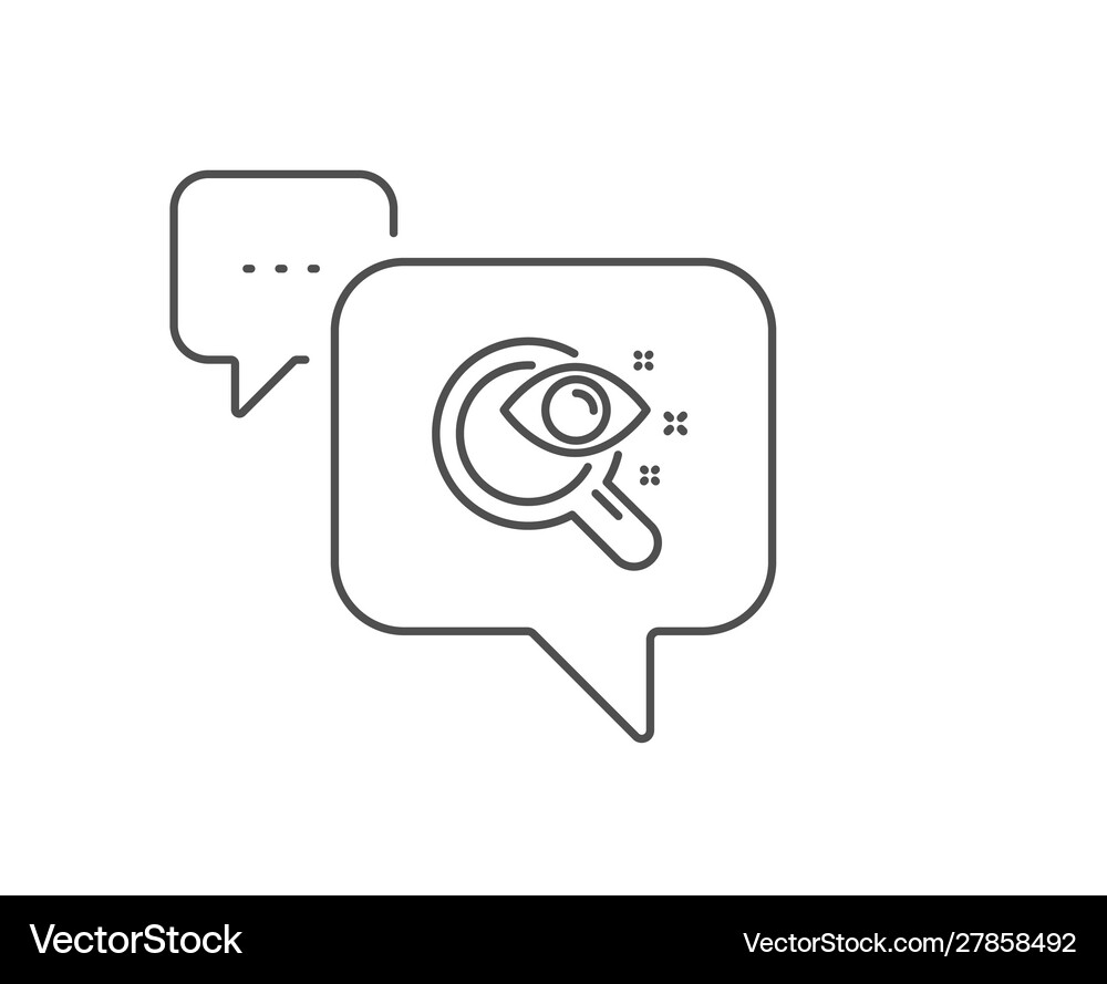 Vision test line icon eyesight check sign Vector Image