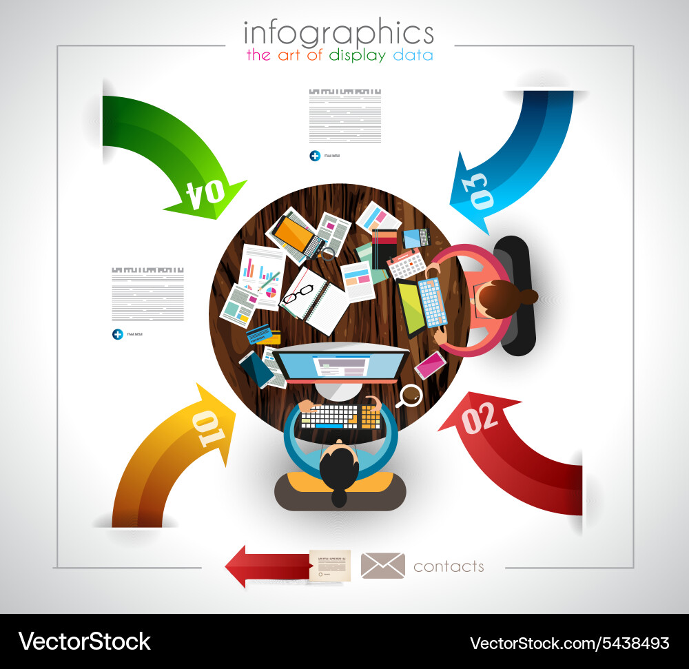 Infographic template with flat ui icons for ttem Vector Image