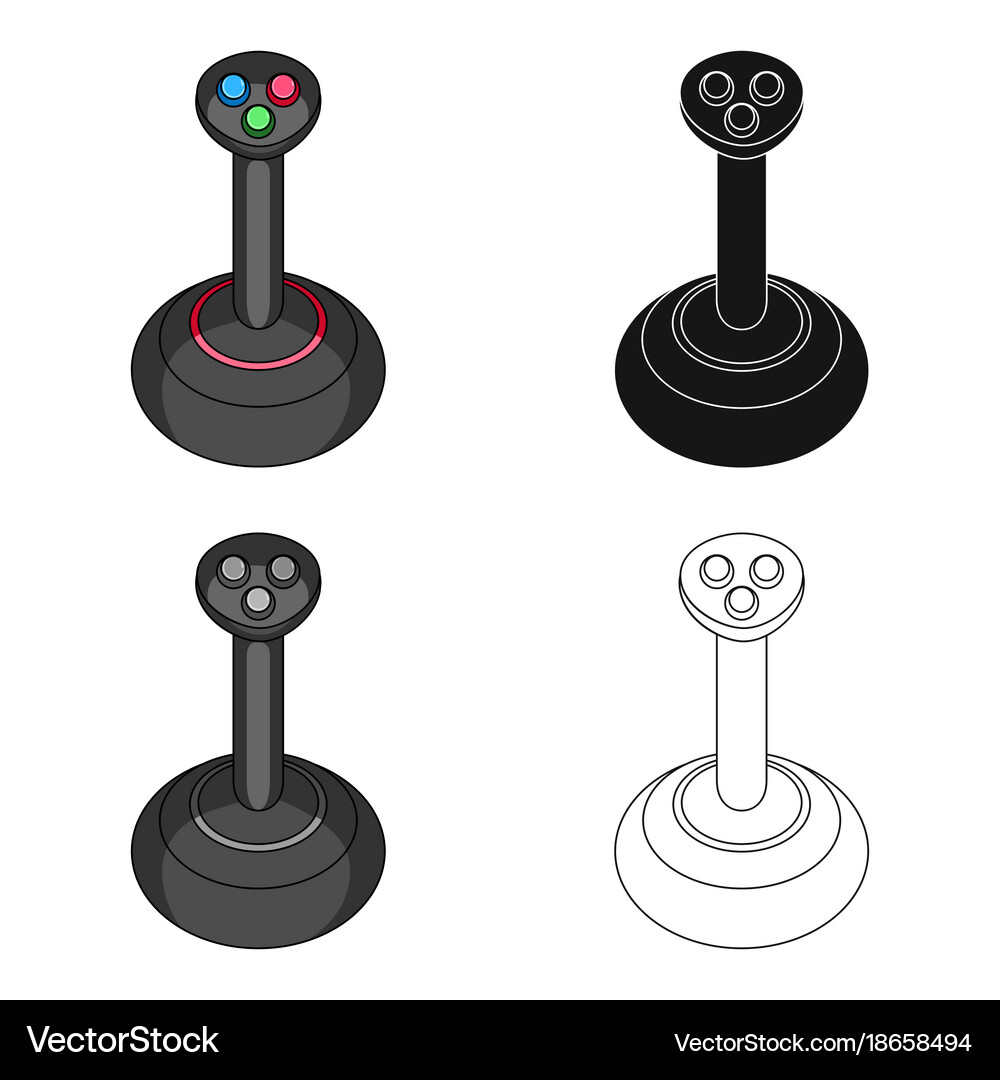 Joystick for control single icon in cartoonblack Vector Image
