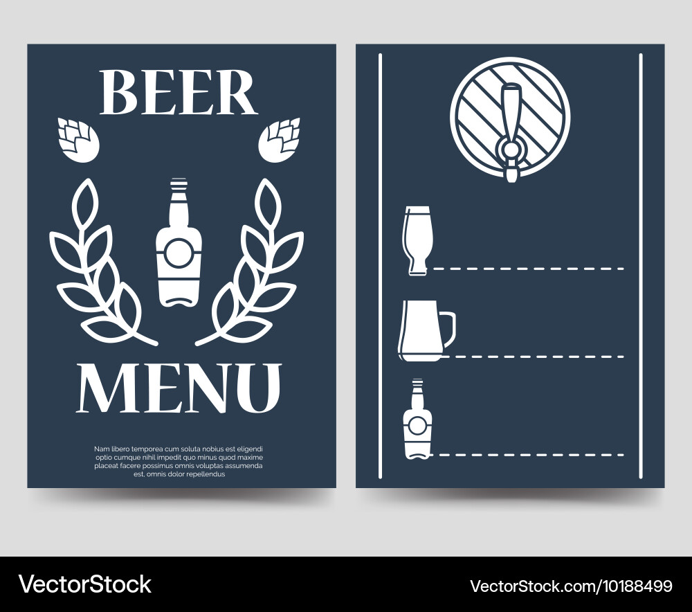 Beer brochure flyer template Royalty Free Vector Image