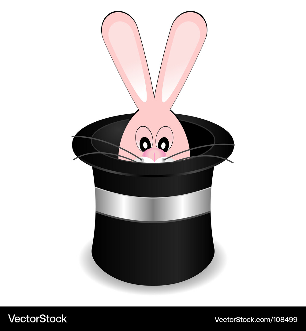 Magician hat with rabbit Royalty Free Vector Image