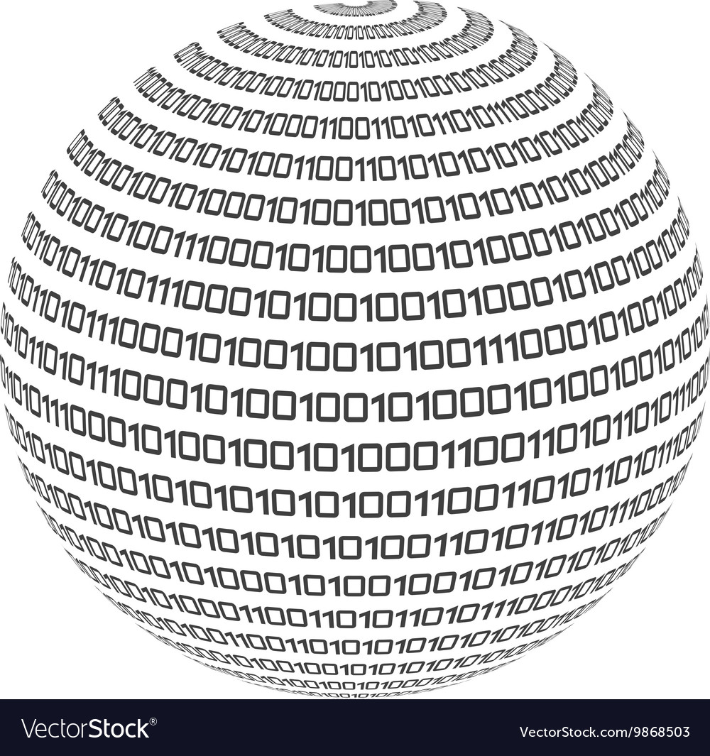 Sphere circle binary code icon Royalty Free Vector Image