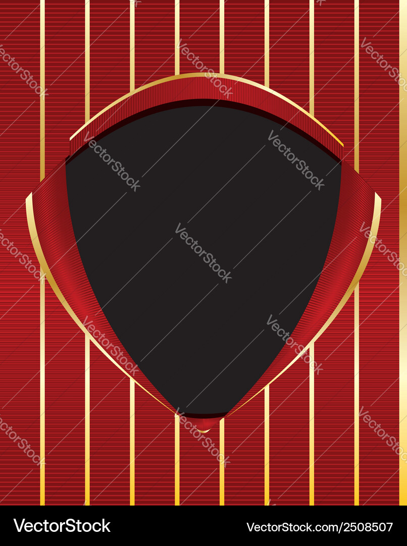 Red gold black shield frame background Royalty Free Vector