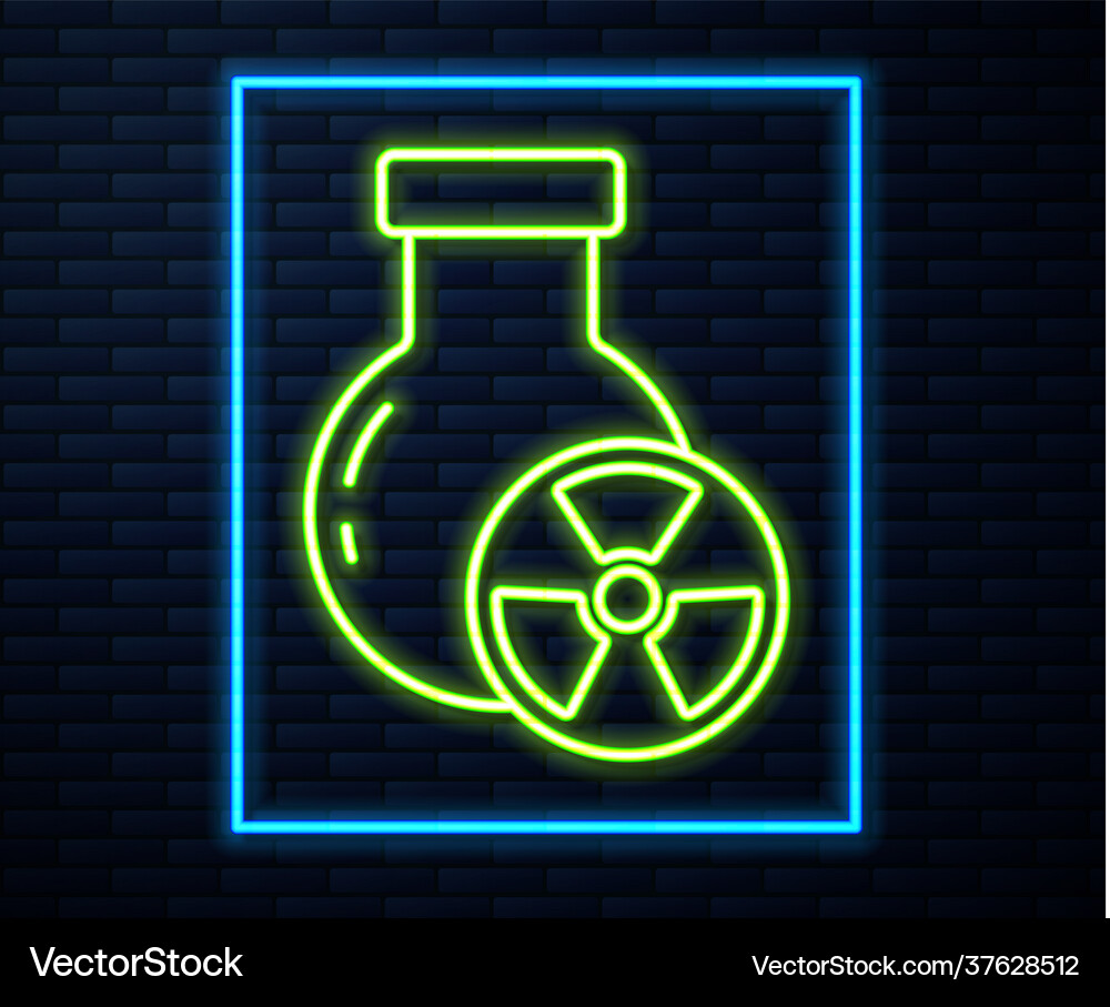 Glowing neon line laboratory chemical beaker Vector Image