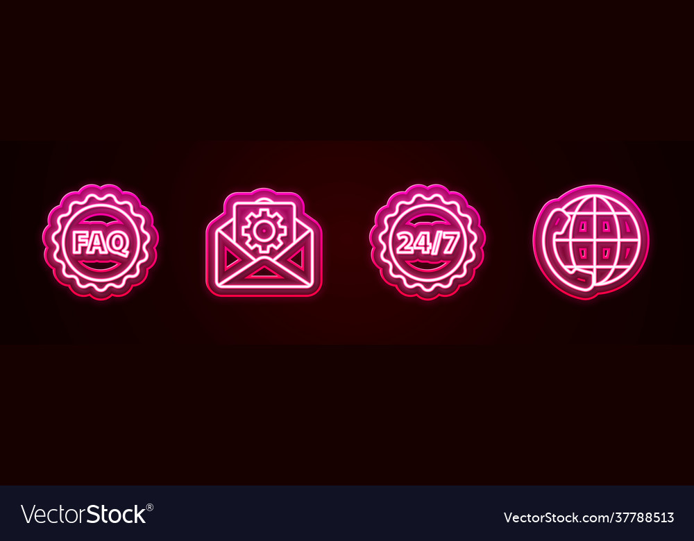 Set line label with text faq envelope setting Vector Image