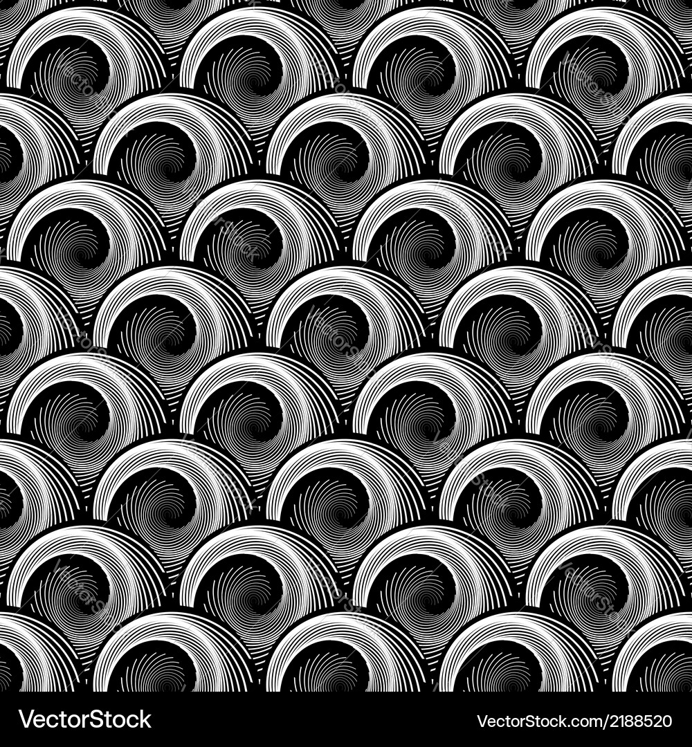 Design seamless monochrome whirlpool pattern Vector Image