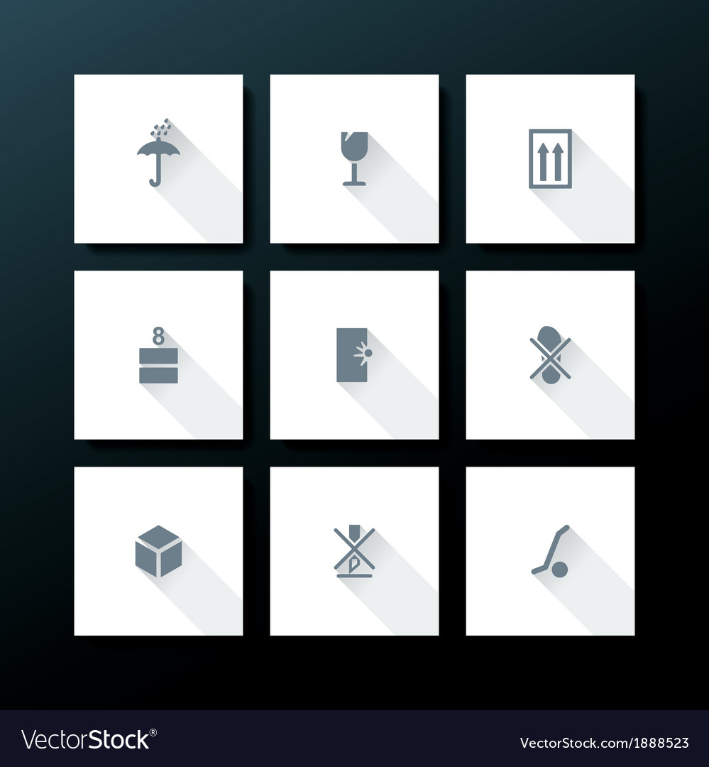 Flat packaging icon set Royalty Free Vector Image