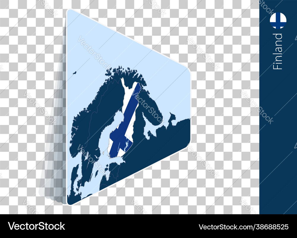 Finland map and flag on transparent background Vector Image