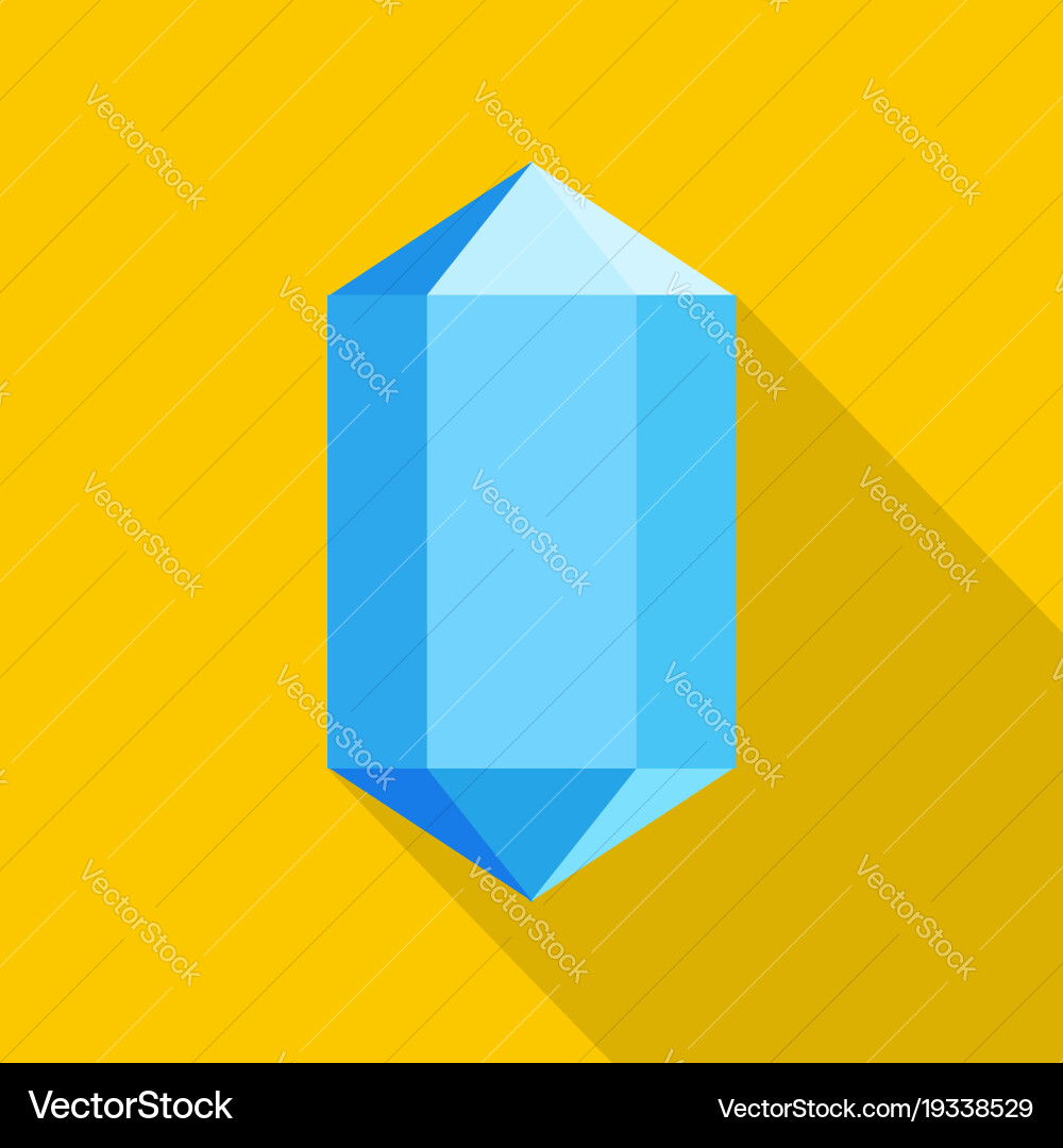 Blue diamond icon flat style Royalty Free Vector Image