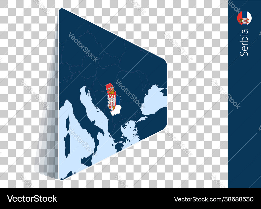 Serbia map and flag on transparent background Vector Image