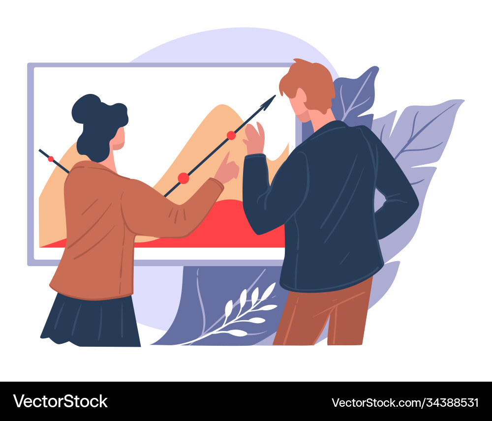 Employees thinking on business strategy at work Vector Image
