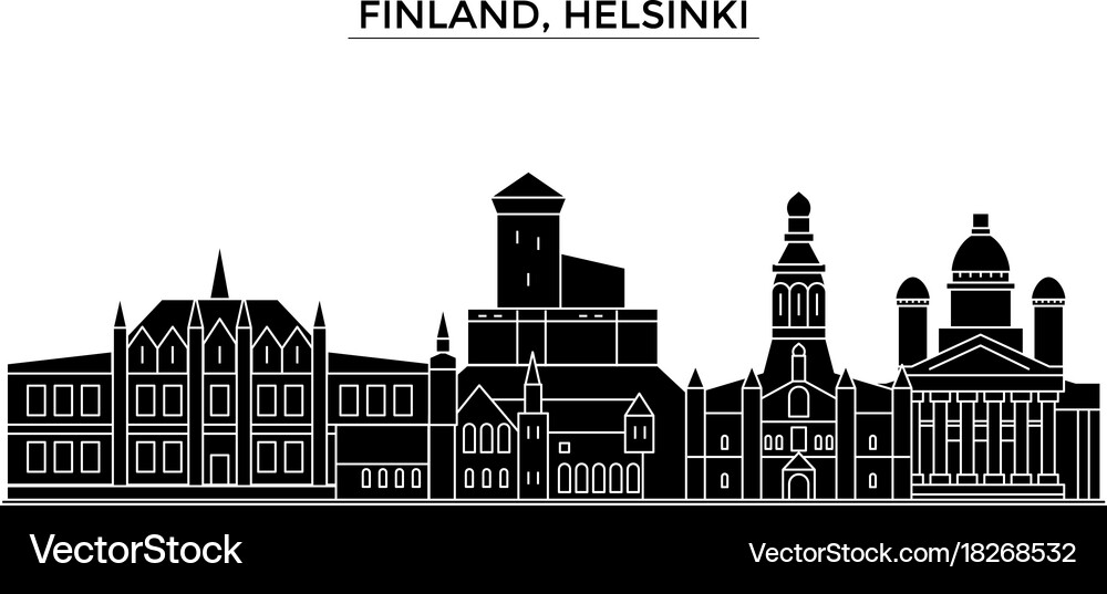 Finland helsinki architecture city skyline Vector Image