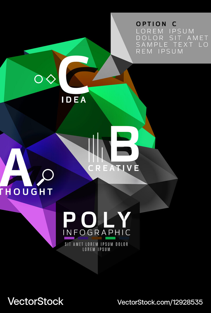 Abstract polygonal infographics Royalty Free Vector Image