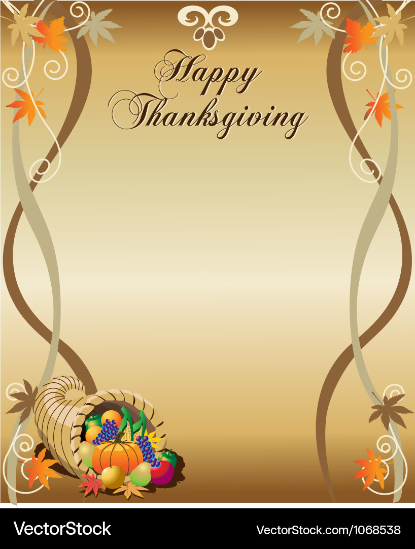 Thanksgiving menu or stationary Royalty Free Vector Image