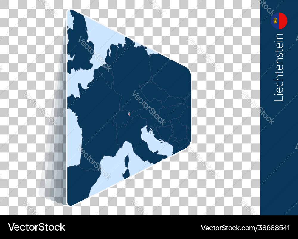 Liechtenstein map and flag on transparent Vector Image