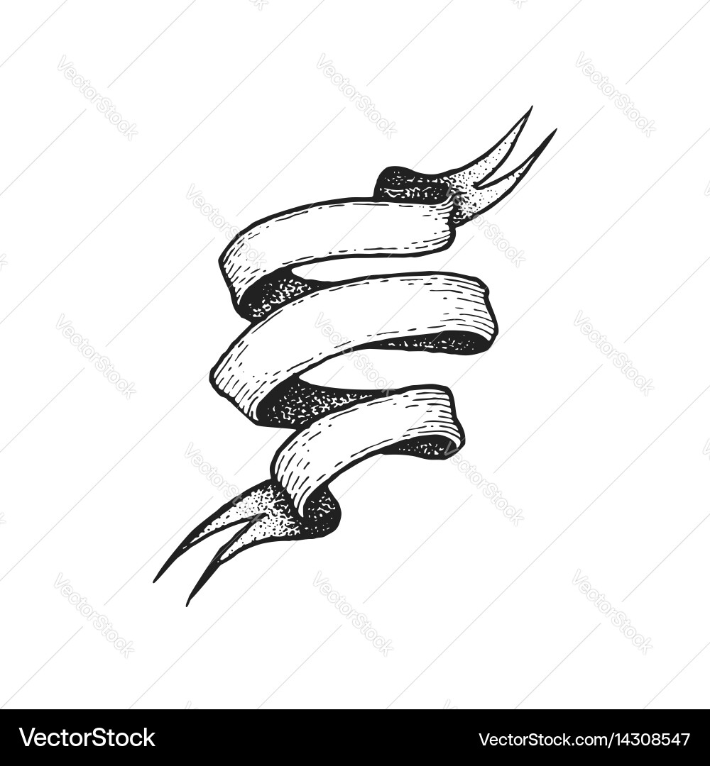 Hand drawn swirl ribbon Royalty Free Vector Image