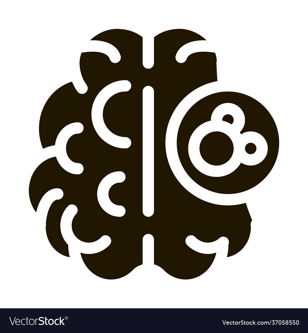 Human brain icon glyph Royalty Free Vector Image