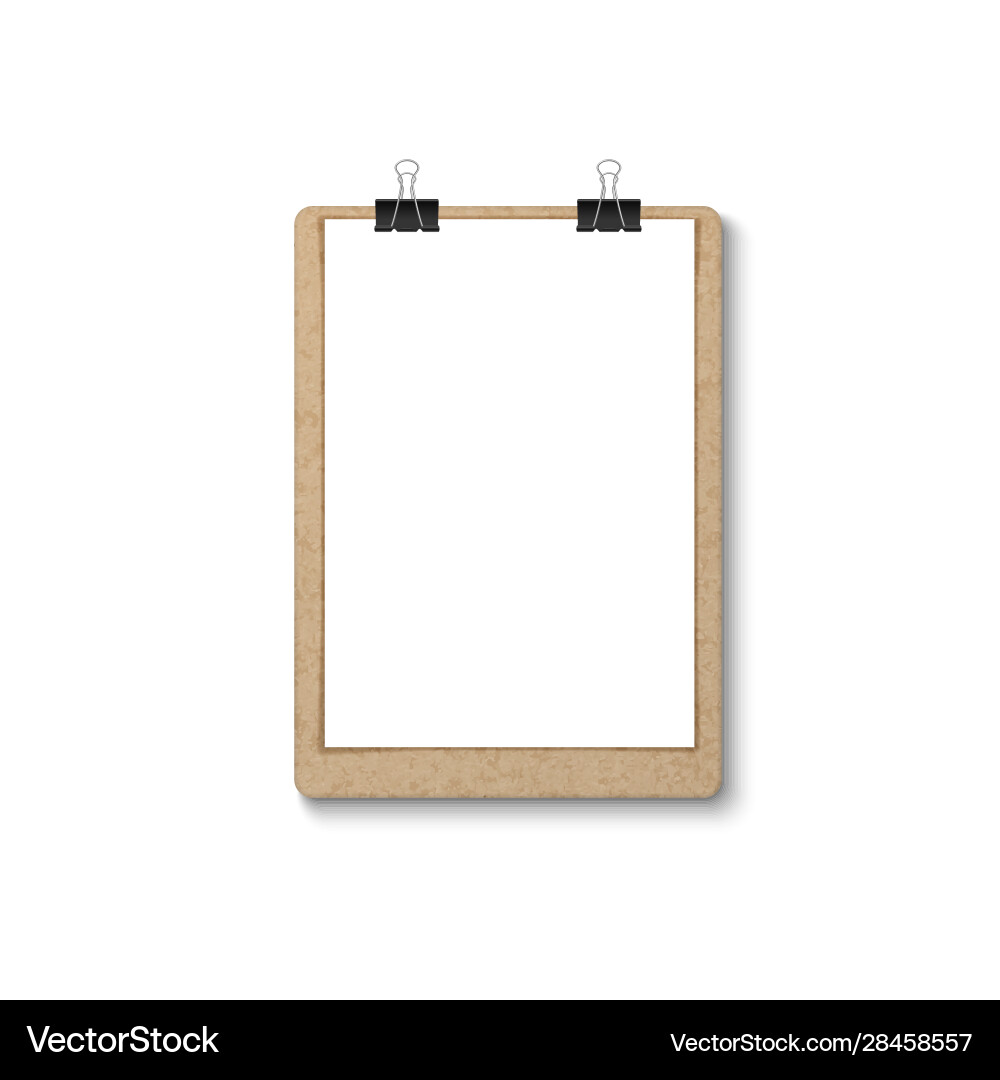 3d realistic brown craft clipboard Royalty Free Vector Image