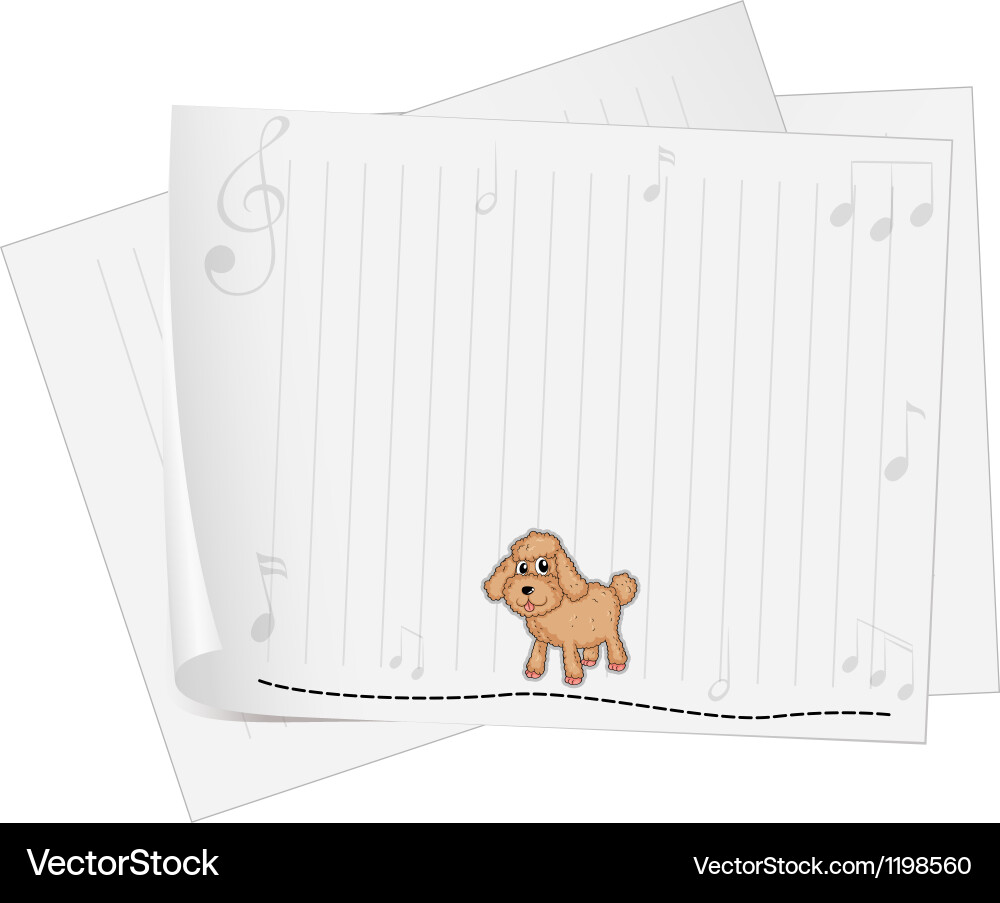 A blank paper with dog Royalty Free Vector Image