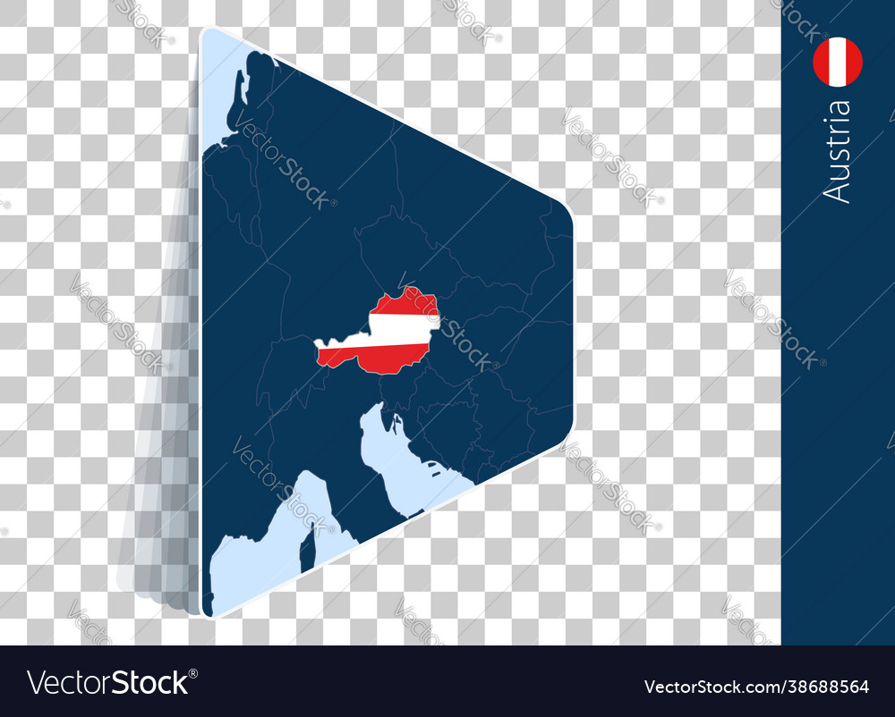 Austria map and flag on transparent background Vector Image