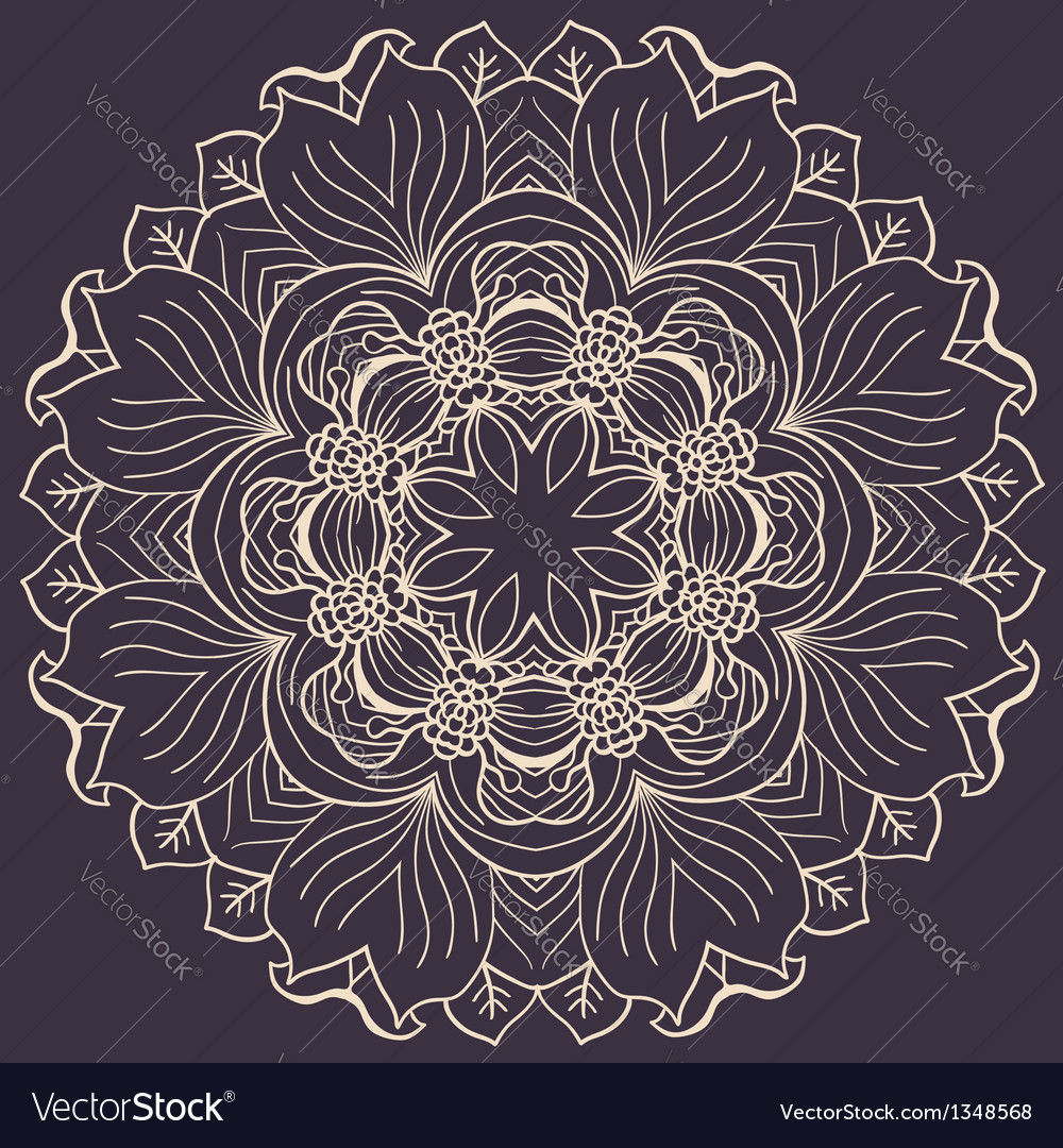 Abstract circular floral pattern Royalty Free Vector Image