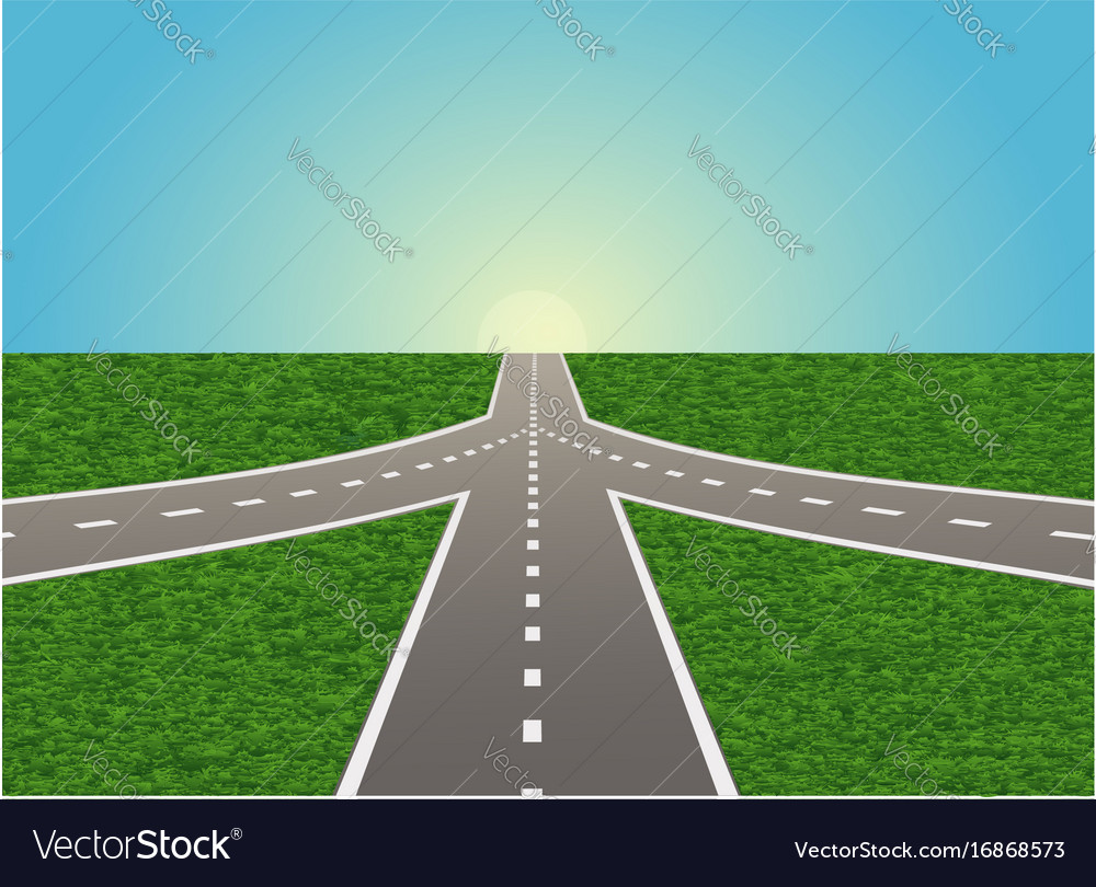 Intersection on highway Royalty Free Vector Image