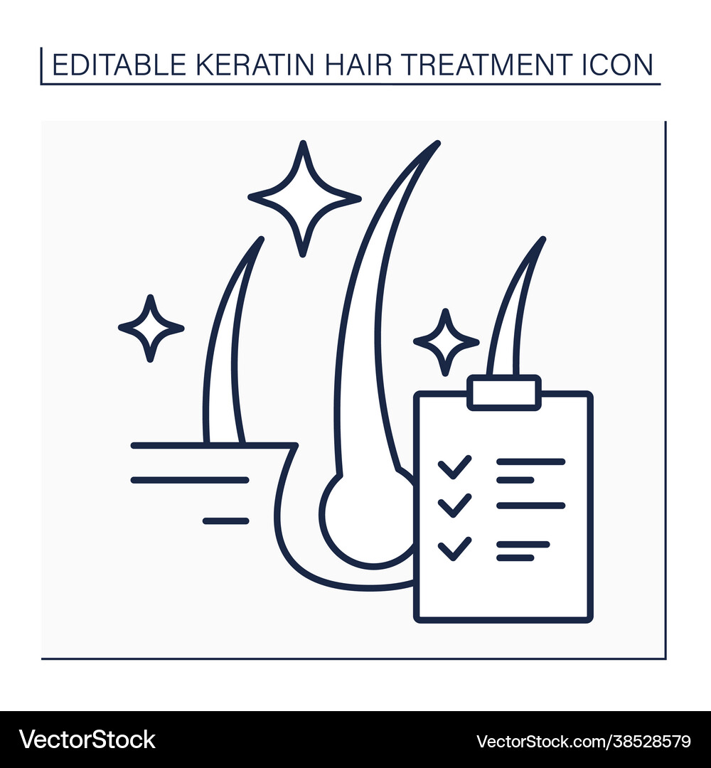 Keratin results line icon Royalty Free Vector Image
