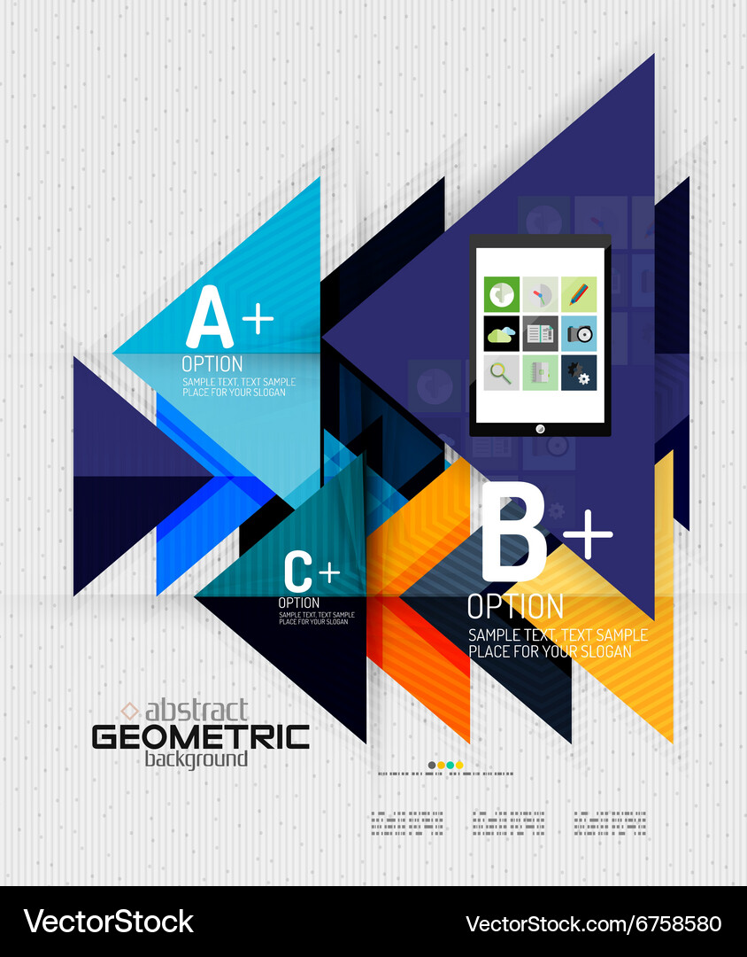 Abstract info banner with options geometric paper Vector Image