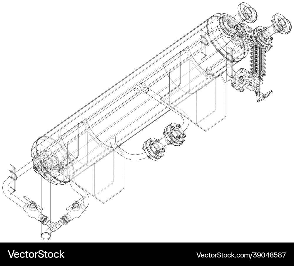 Industrial tank with valves Royalty Free Vector Image
