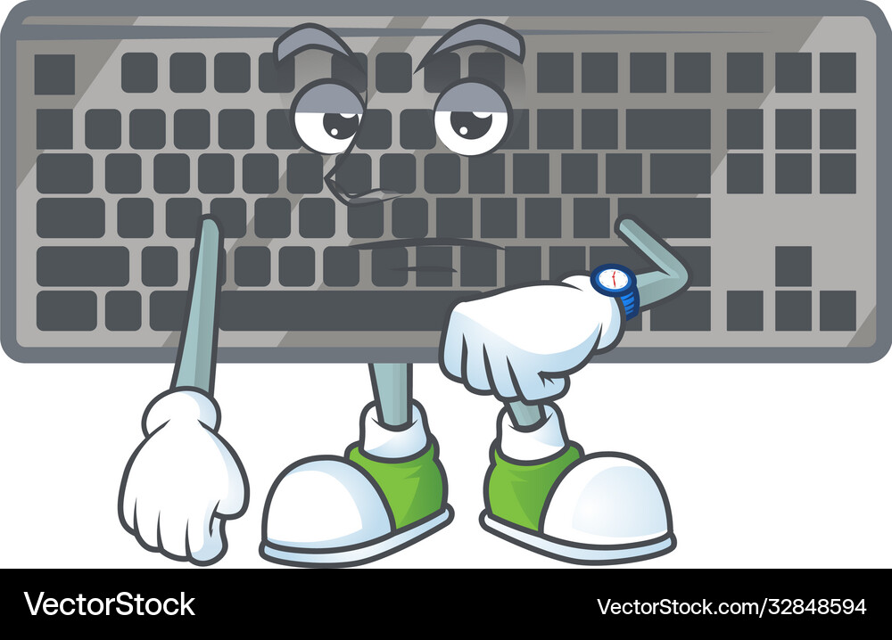 A picture black keyboard on waiting gesture Vector Image