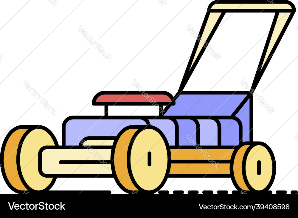 Grass cutter icon color outline Royalty Free Vector Image