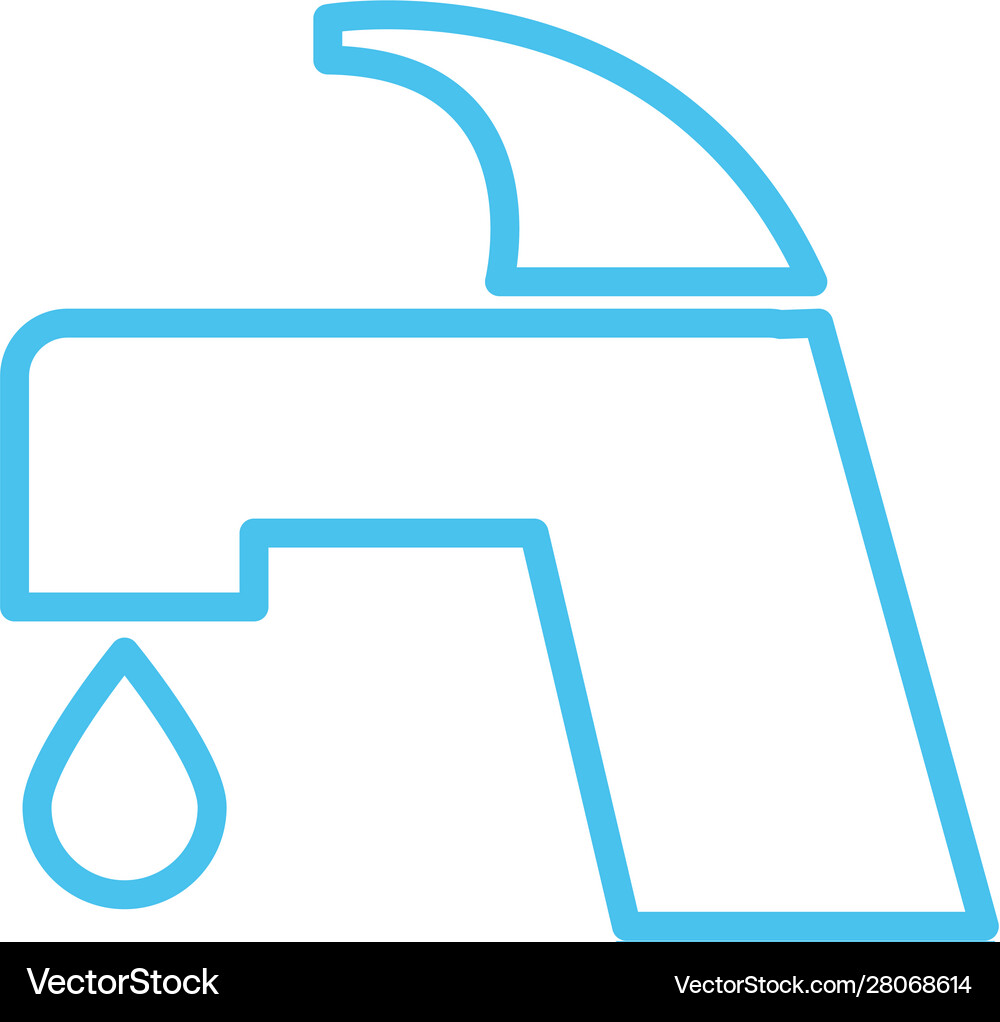 Water faucet line style icon Royalty Free Vector Image