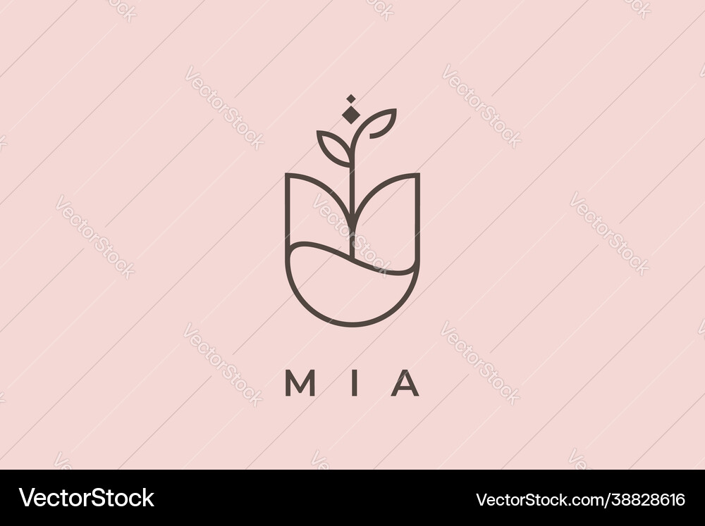 Logo name mia usable design for private Royalty Free Vector