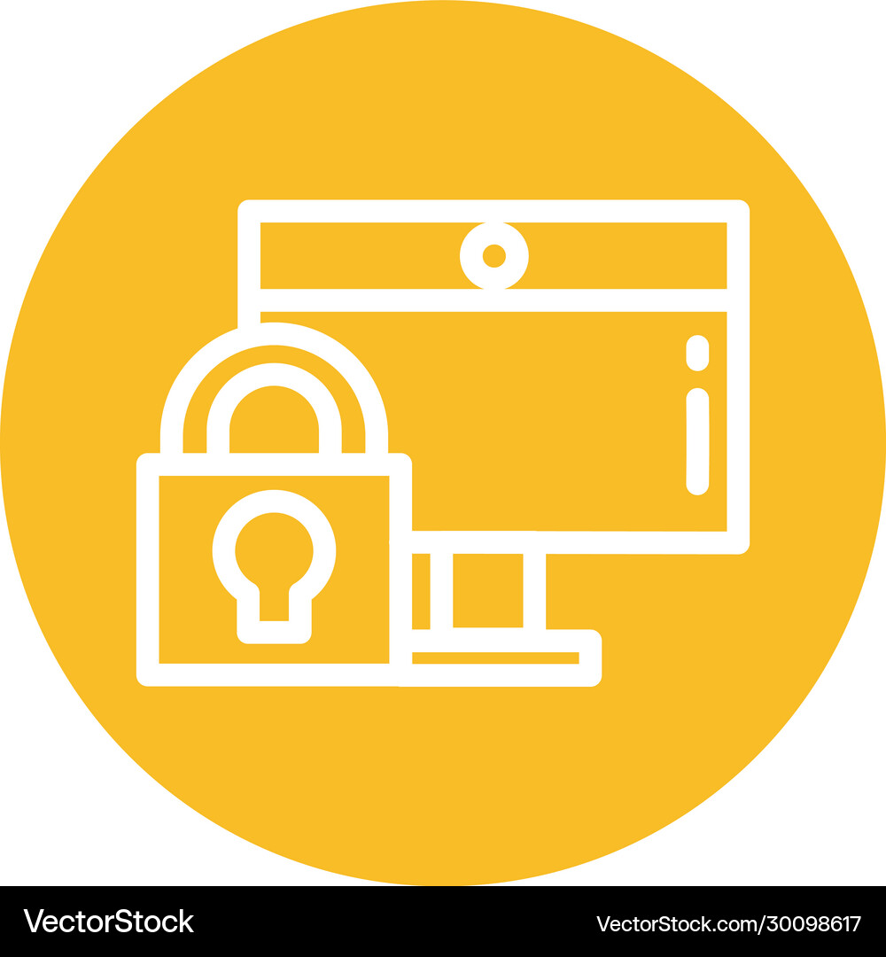 Padlocked screen block and flat style icon Vector Image