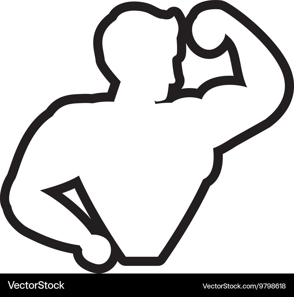 Muscle man icon Bodybuilder design Royalty Free Vector Image