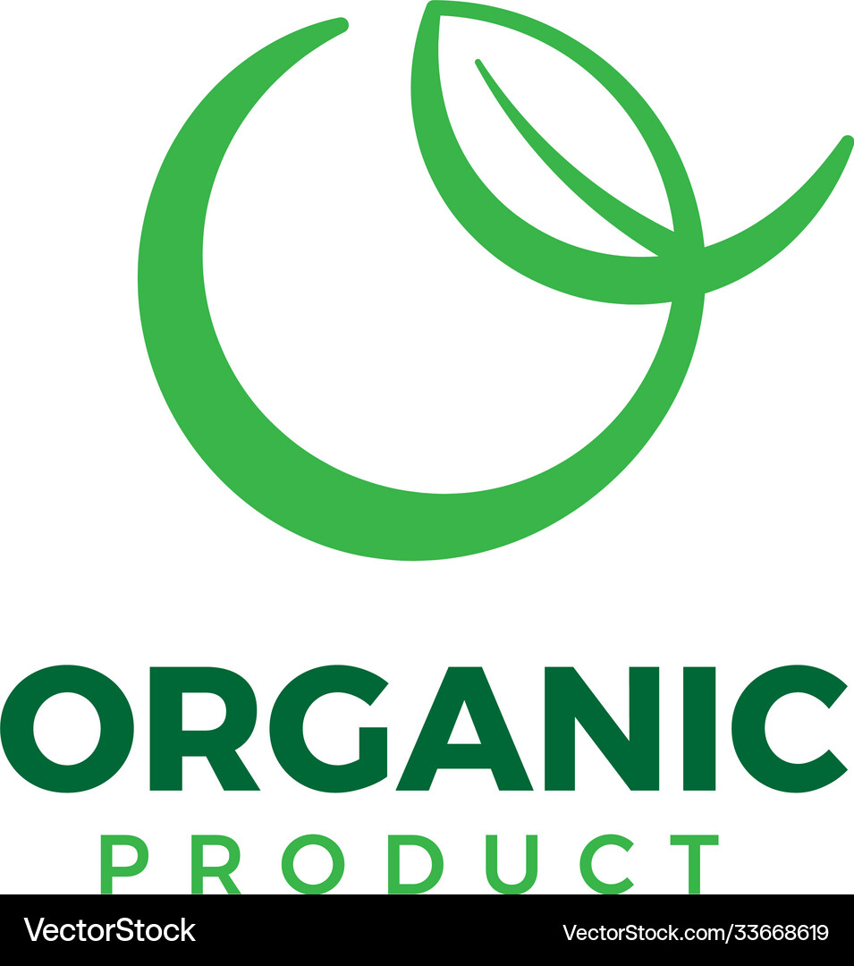100 organic product icon logo Royalty Free Vector Image