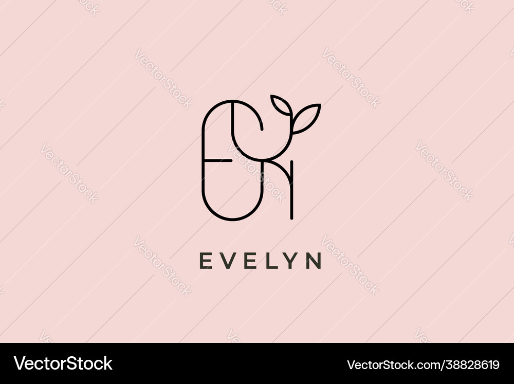 Logo name evelyn usable design for private Vector Image
