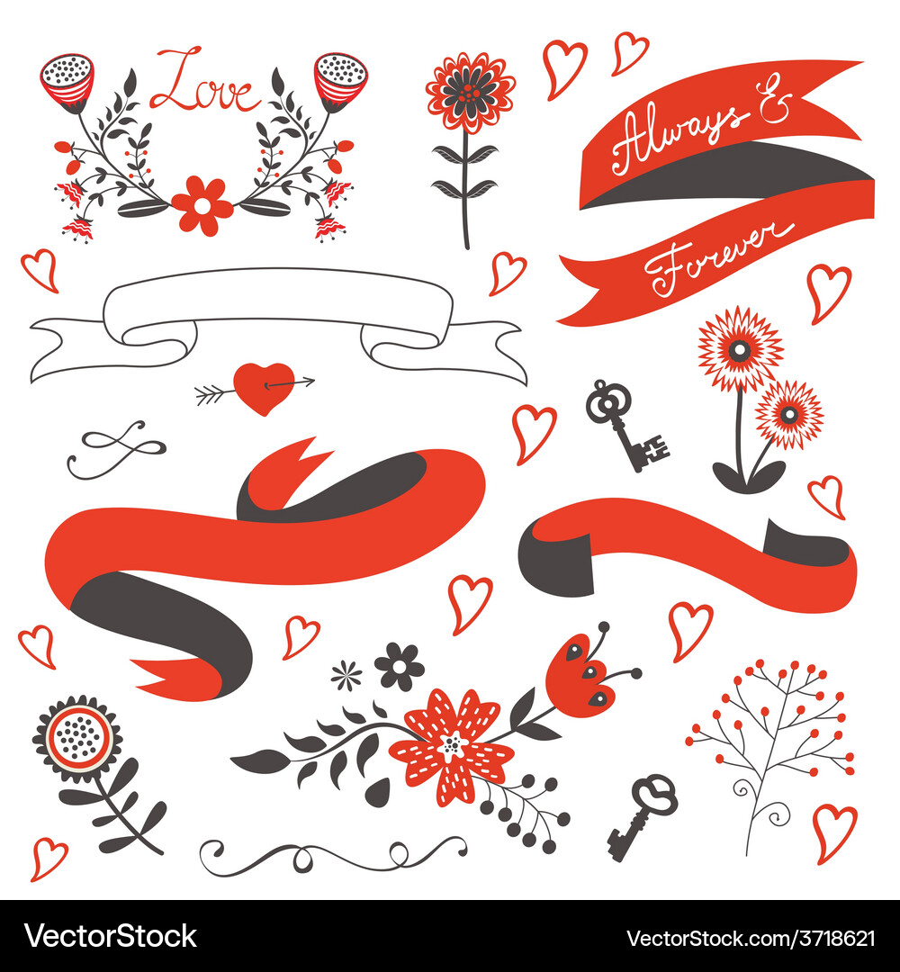 Elegant set of graphic design elements Royalty Free Vector