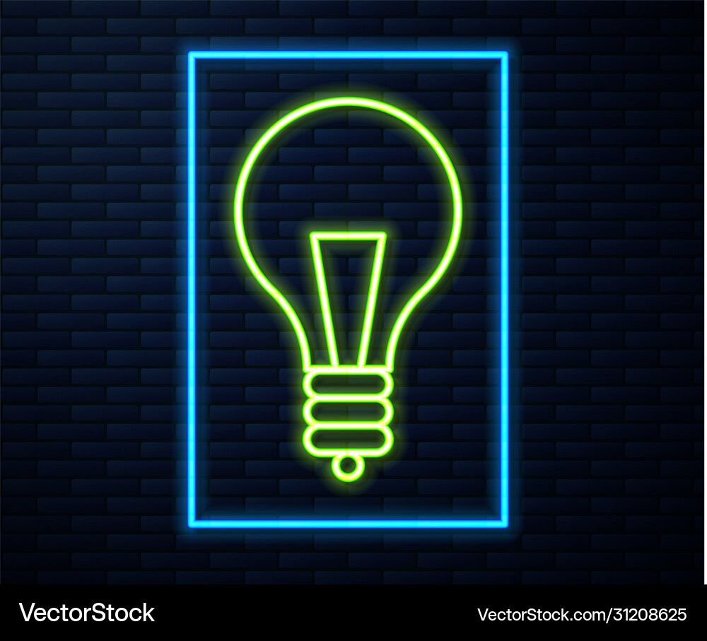 Glowing neon line light bulb with concept idea Vector Image