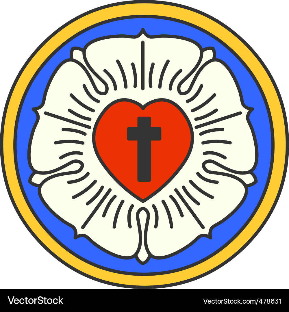 Lutheran rose emblem Royalty Free Vector Image