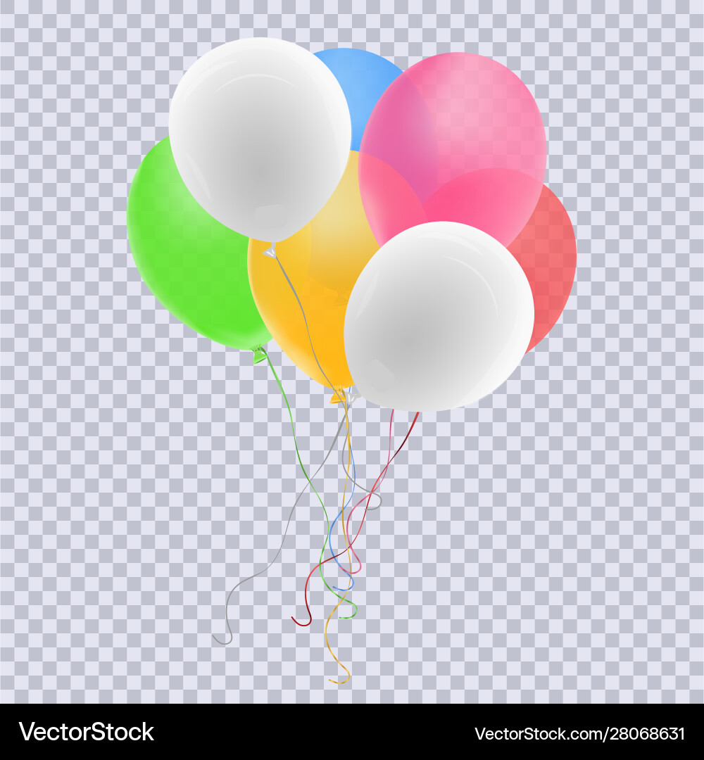 Realistic red balloon isolated on transparent Vector Image